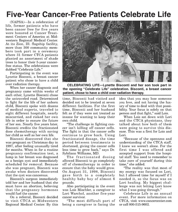 Five-Year Cancer-Free Patients Celebrate Life | North American Precis ...