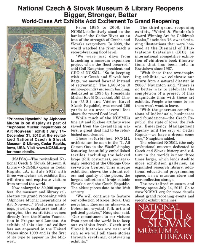 National Czech & Slovak Museum & Library Reopens Bigger, Stronger ...