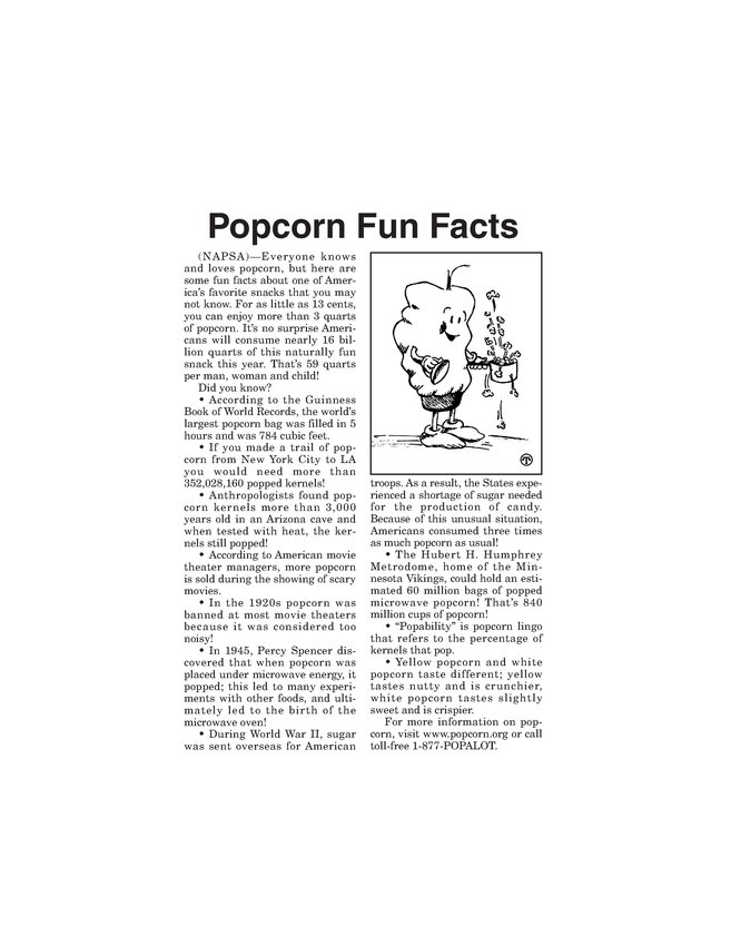 Popcorn Fun Facts | North American Precis Syndicate, Inc.