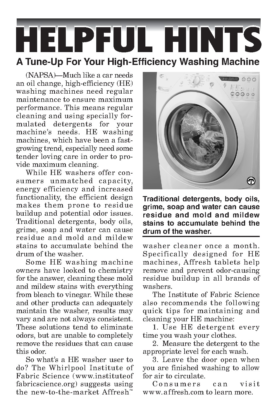A Tune-Up For Your High-Efficiency Washing Machine | North American ...