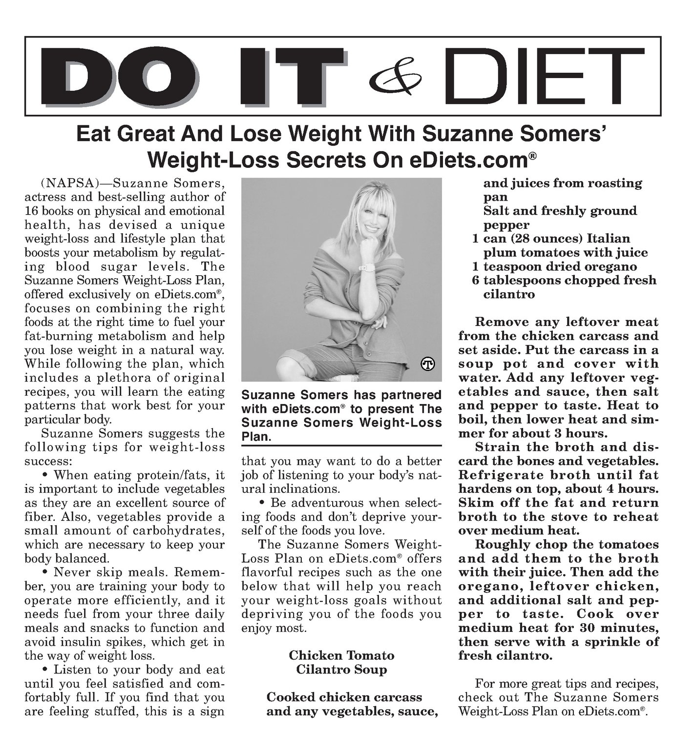 Eat Great And Lose Weight With Suzanne Somers' Weight-Loss Secrets On ...