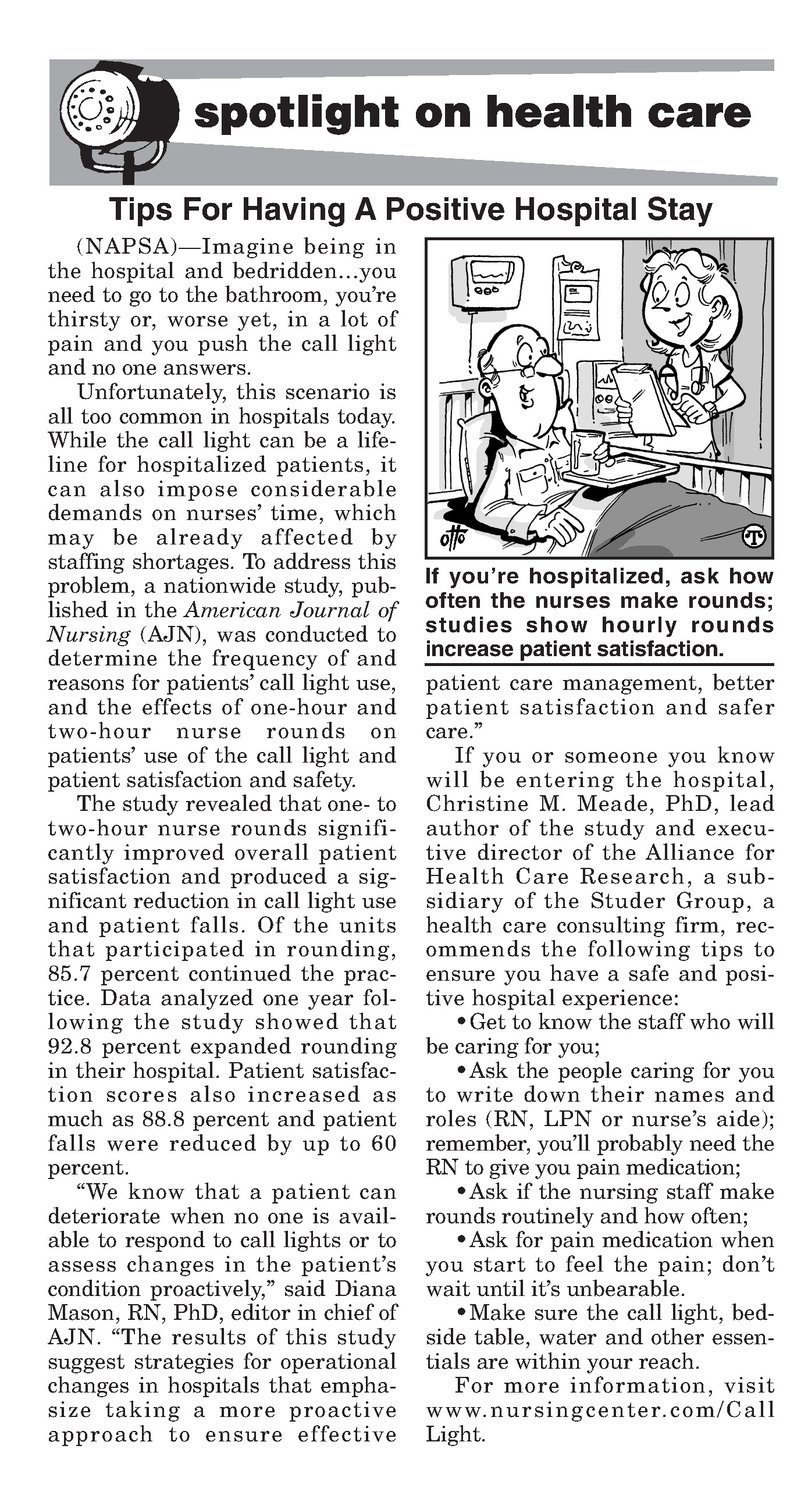 Tips For Having A Positive Hospital Stay | North American Precis ...