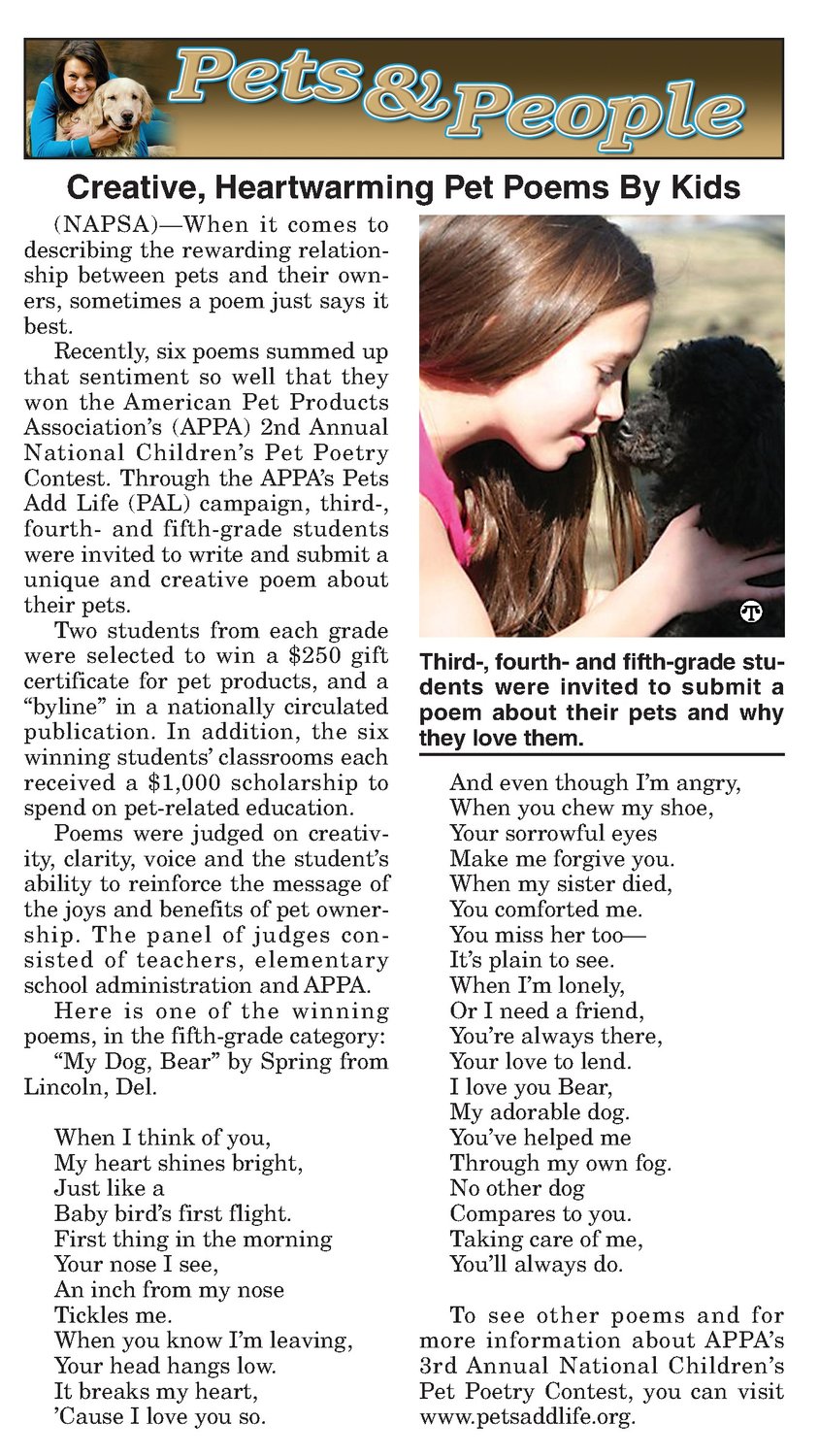 Creative, Heartwarming Pet Poems By Kids | North American Precis ...