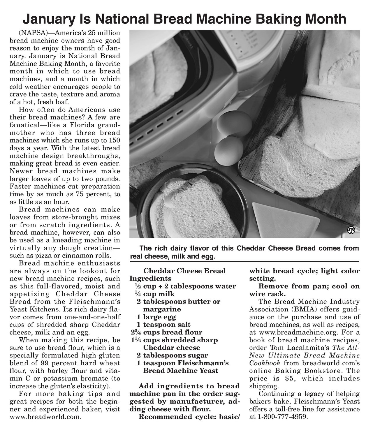 January Is National Bread Machine Baking Month | North American Precis ...